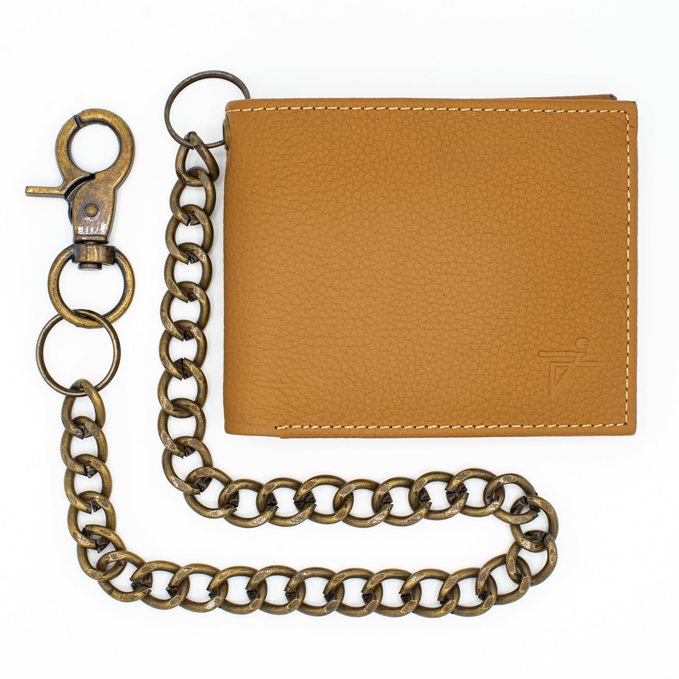 RFID Biker Chain Wallet with Flip-up ID, Secure Leather Gear